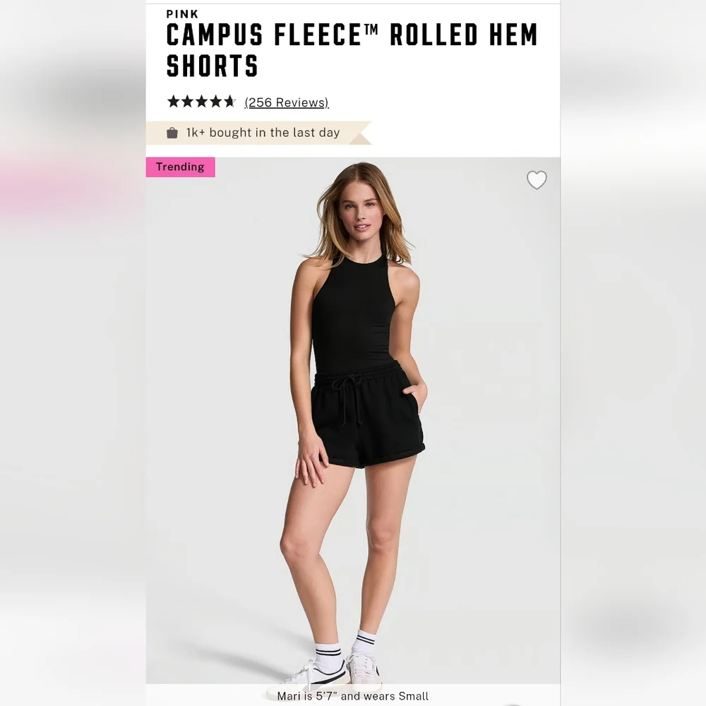 PINK Victoria's Secret | Shorts | Victorias Secret Pink Campus Fleece ...